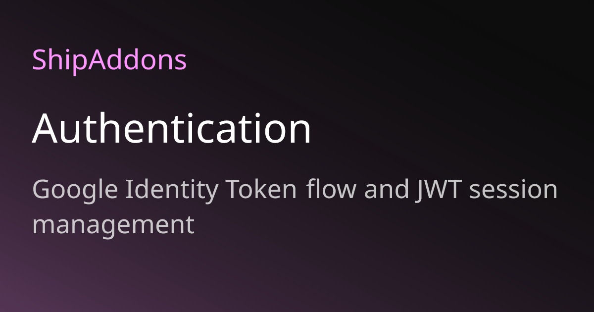 Authentication | ShipAddons