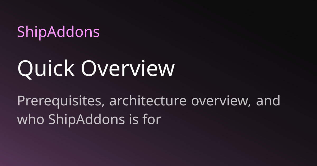 Quick Overview Shipaddons