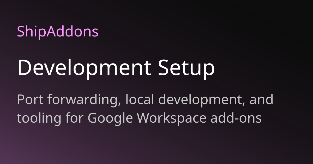 Development Setup | ShipAddons